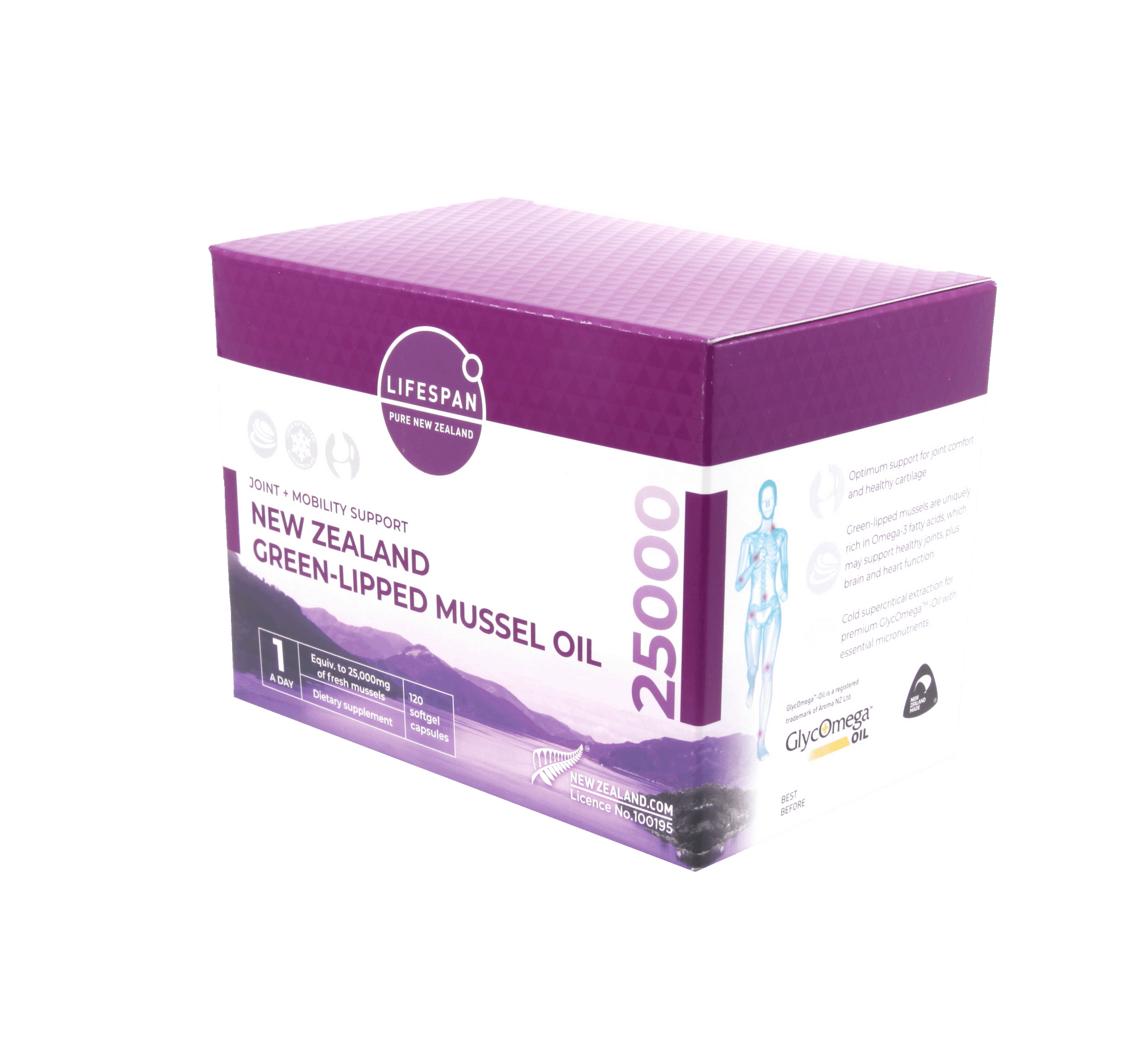 Lifespan Green Lipped Mussel Oil 25000mg, 120 Capsules – Link Health